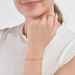 Element Shine | Jewelry | 4k Yellow Real Gold Diamond Cut Bead Station ...